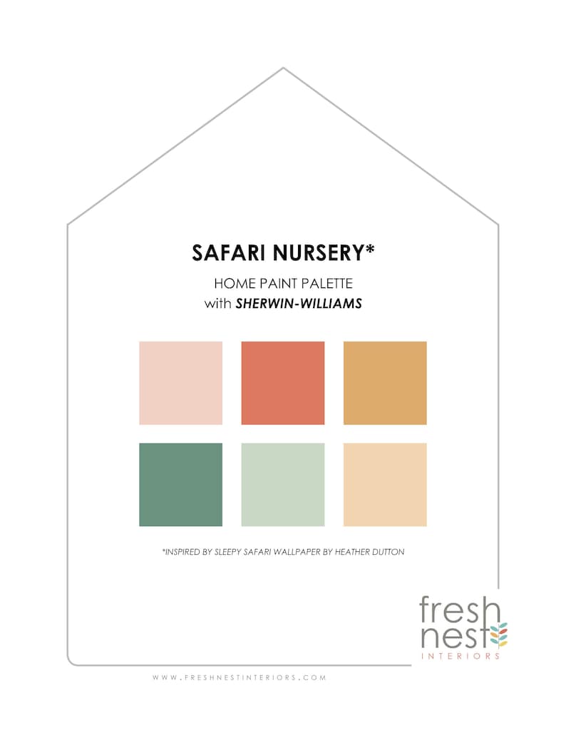 Safari Nursery: Sherwin Williams Paint Color Palette (digital Download ...