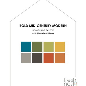 Bold Mid-century Modern Sherwin Williams Paint Palette (digital ...