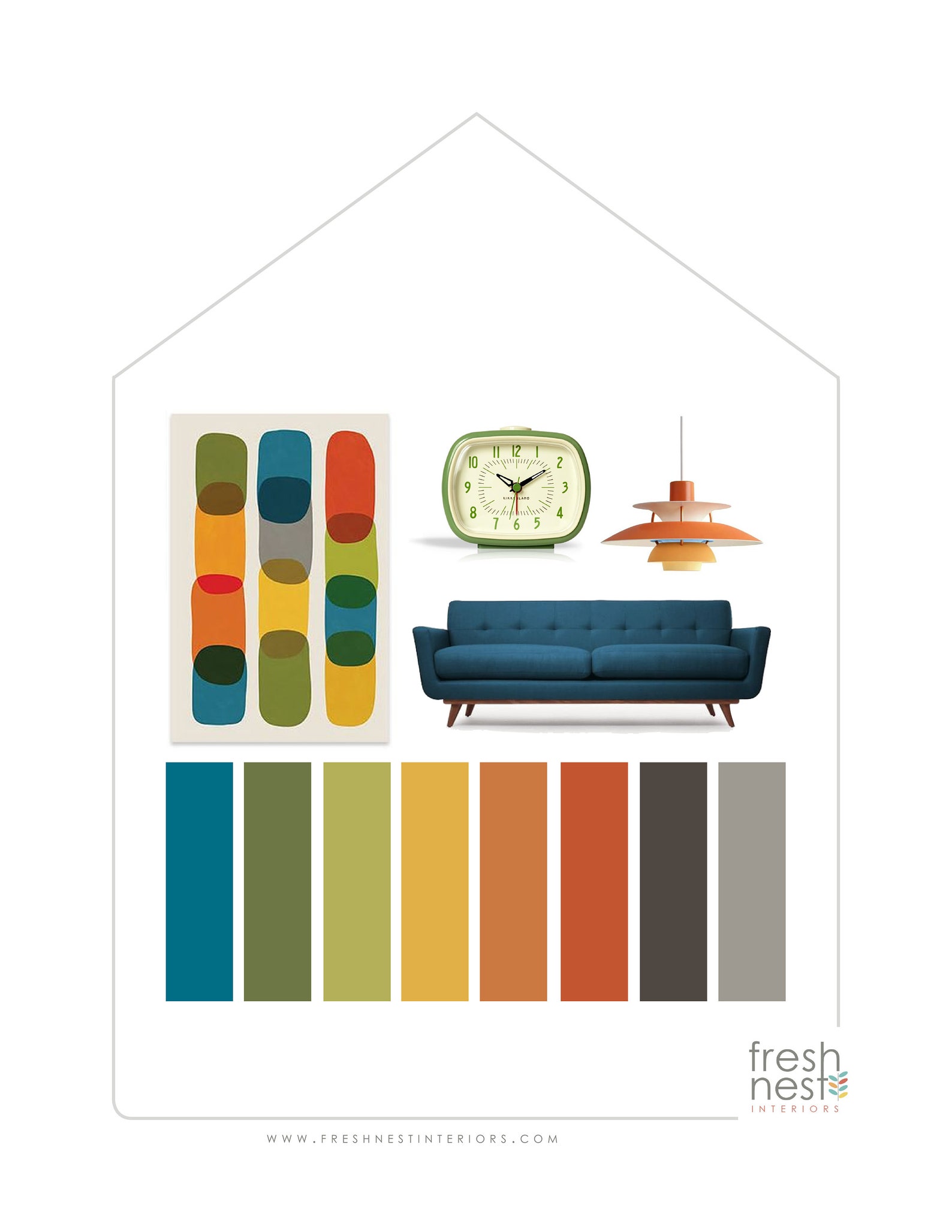 Mid-century Modern Sherwin Williams Paint Palette: Bold MCM Color ...