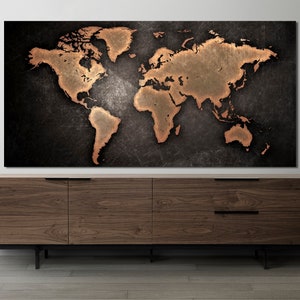 World Map Canvas, Map Canvas, Huge Canvas Art, the World Map Wall Art ...
