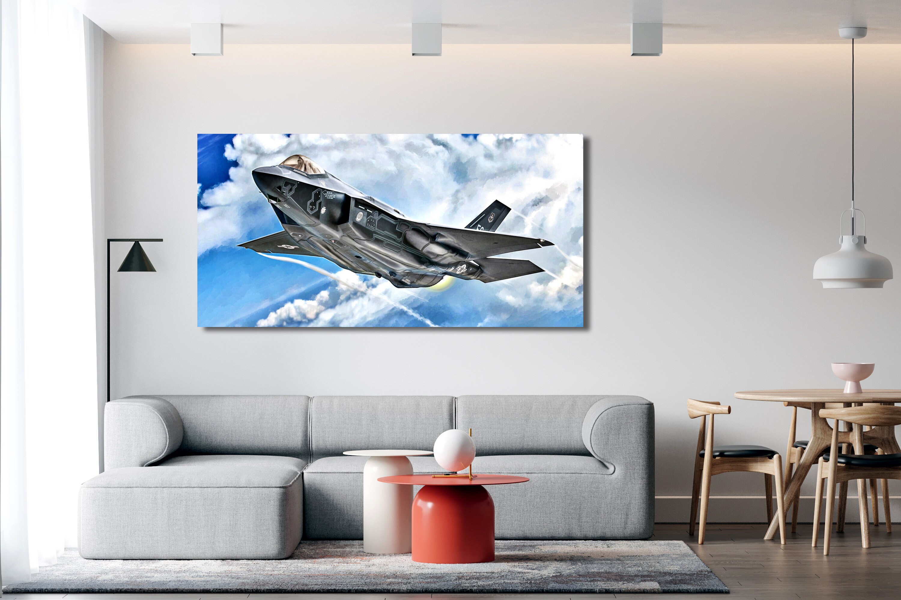F35 Aircraft Canvas, Aviation Canvas, Airplane Wall Art, Strike Fighter ...