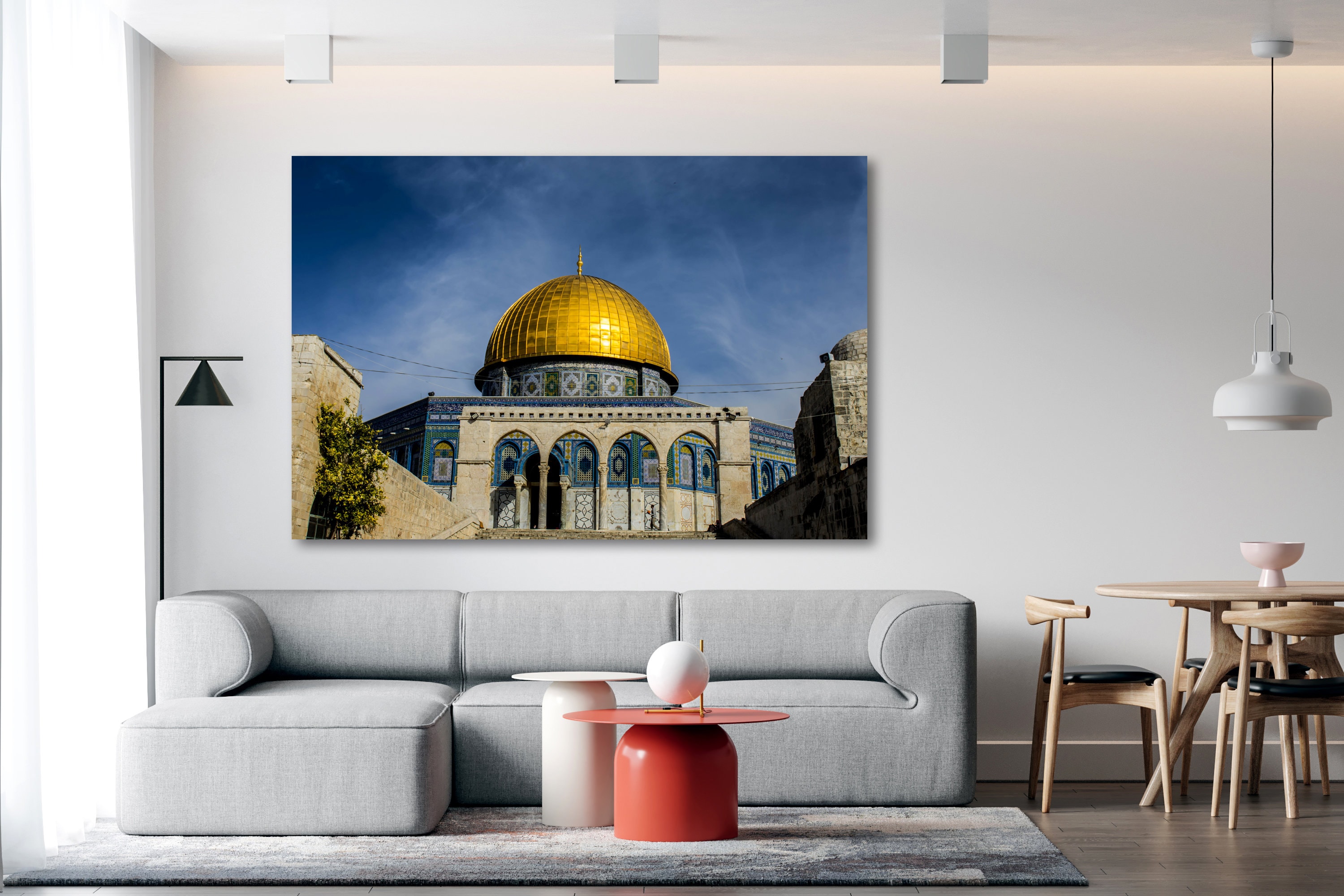 Dome of the Rock Canvas, Jerusalem Wall Decor, Golden Dome Wall Art, Al ...