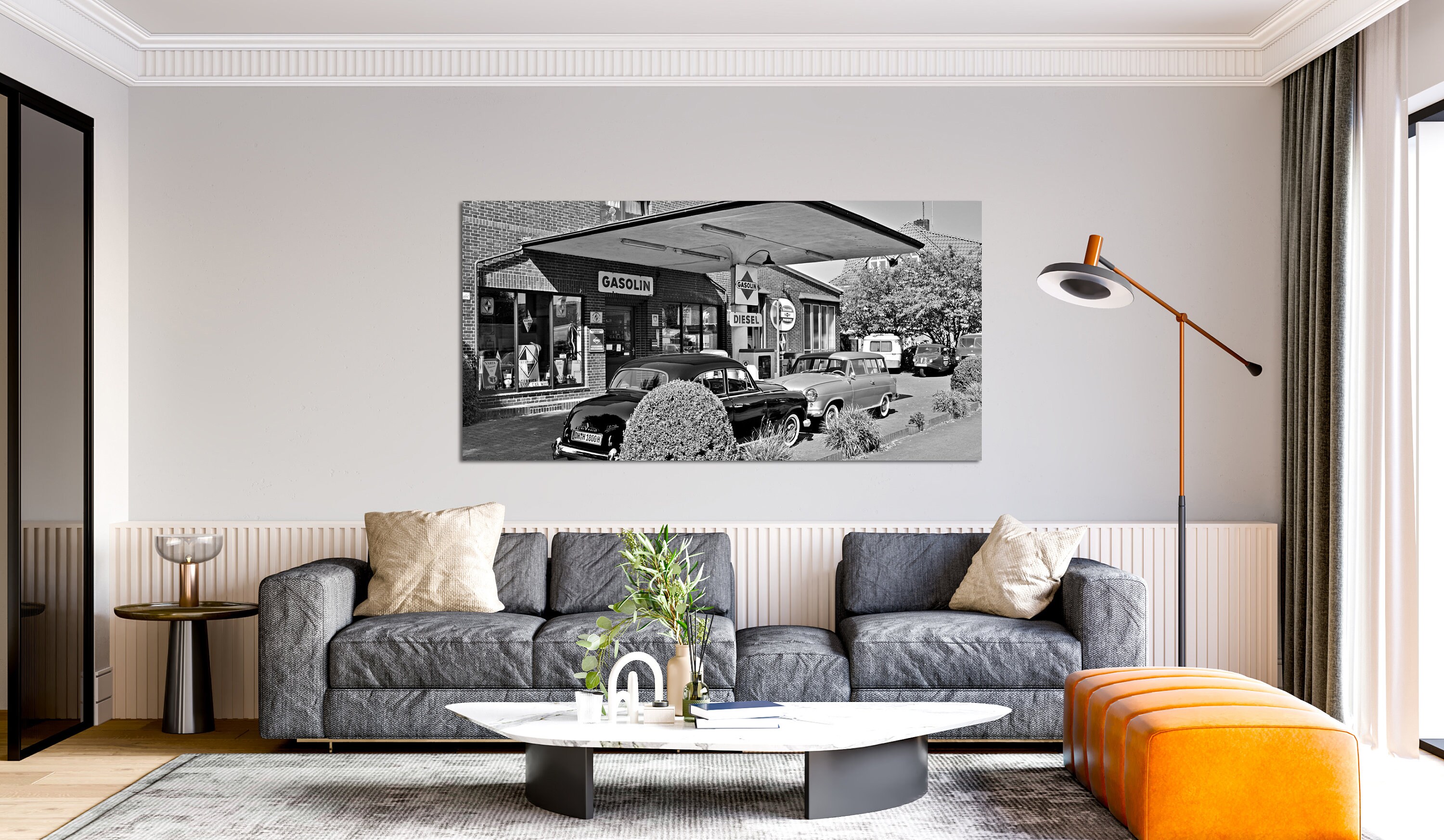 Vintage Car Canvas Wall Art, Garage Wall Decor, Vintage Gas Station ...