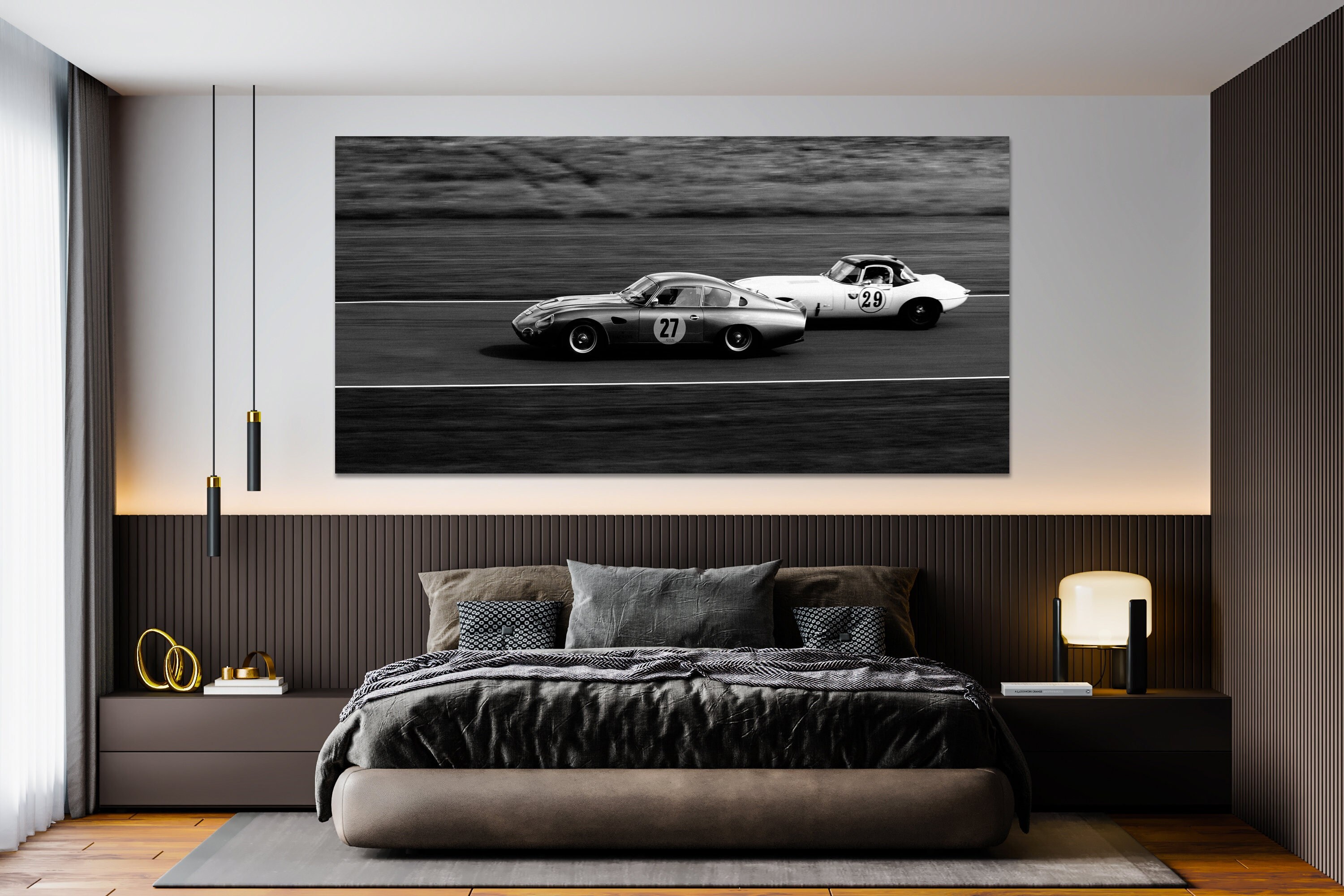Vintage Car Race Wall Decor Huge Canvas Art Garage Wall Art - Etsy