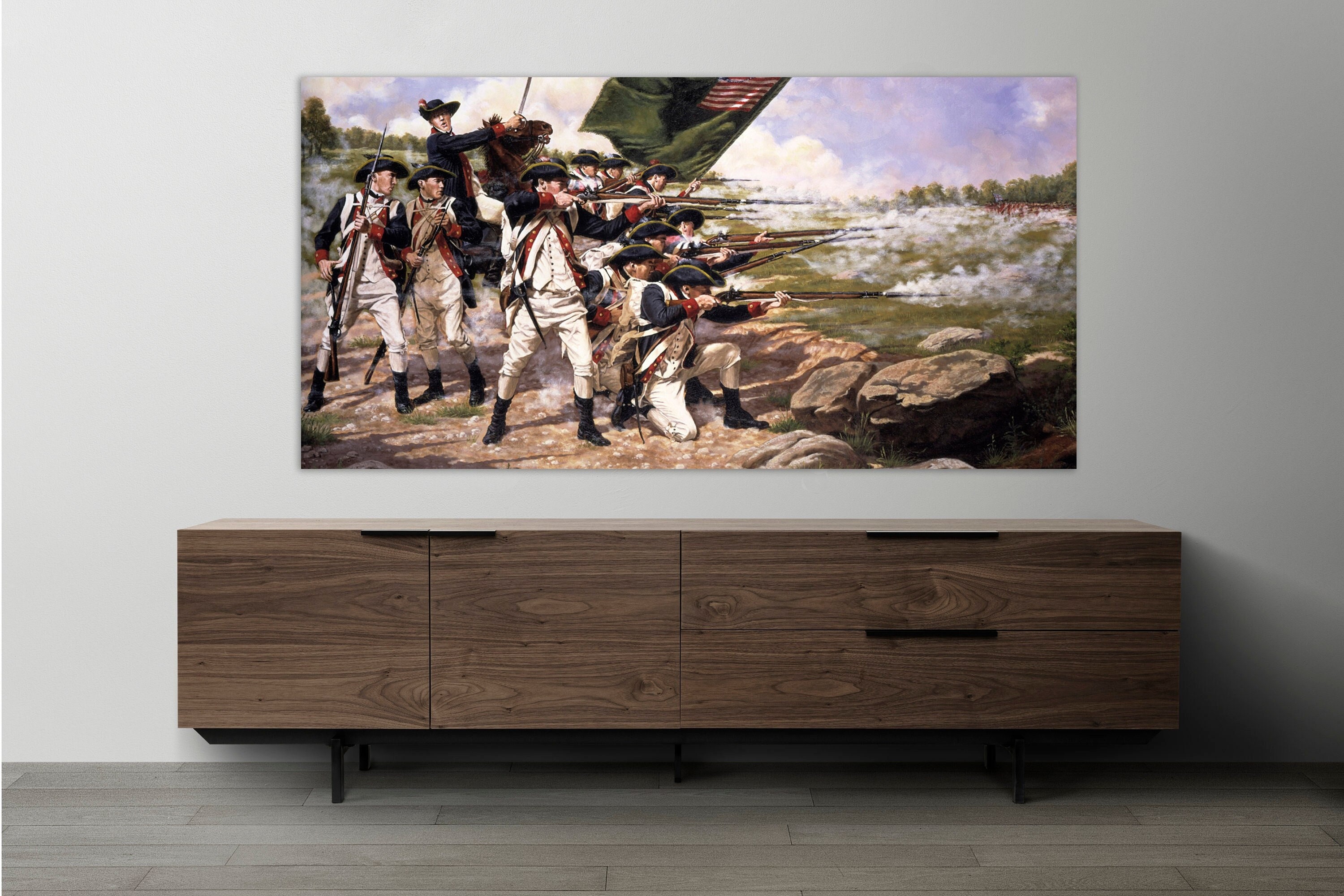War Wall Decor, Colorful Huge Canvas Art, Battle Wall Art, Original Art ...