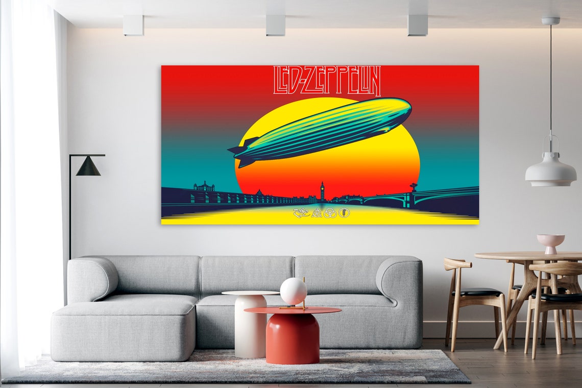 Led Zeppelin Wall Decor, Huge Canvas Art, Iconic Rock Music Canvas Wall ...