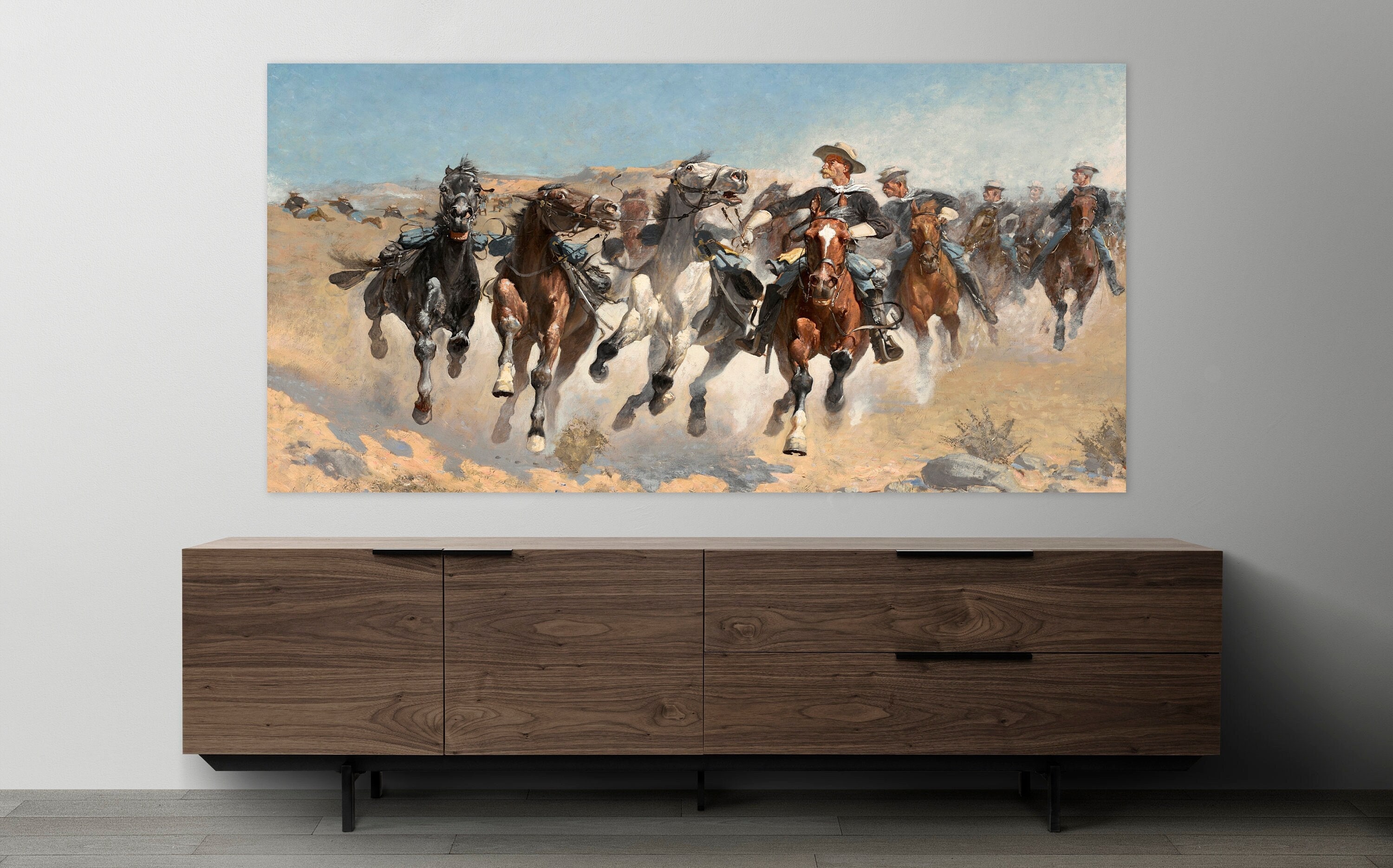 Cowboy Wall Decor, Colorful Huge Canvas Art, Western Wall Art, Original ...