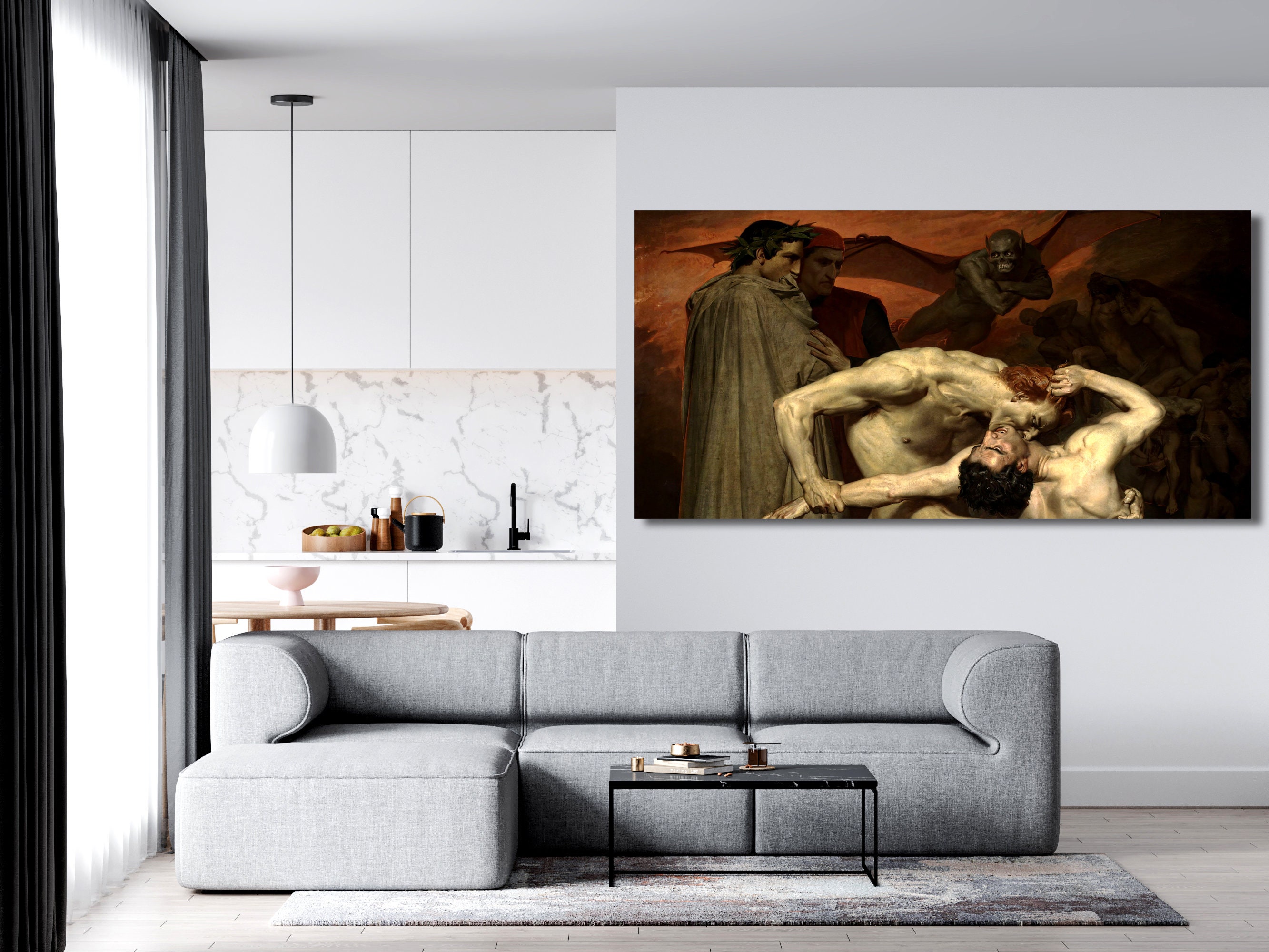 Dante and Virgil in Hell Canvas Art William-adolphe - Etsy