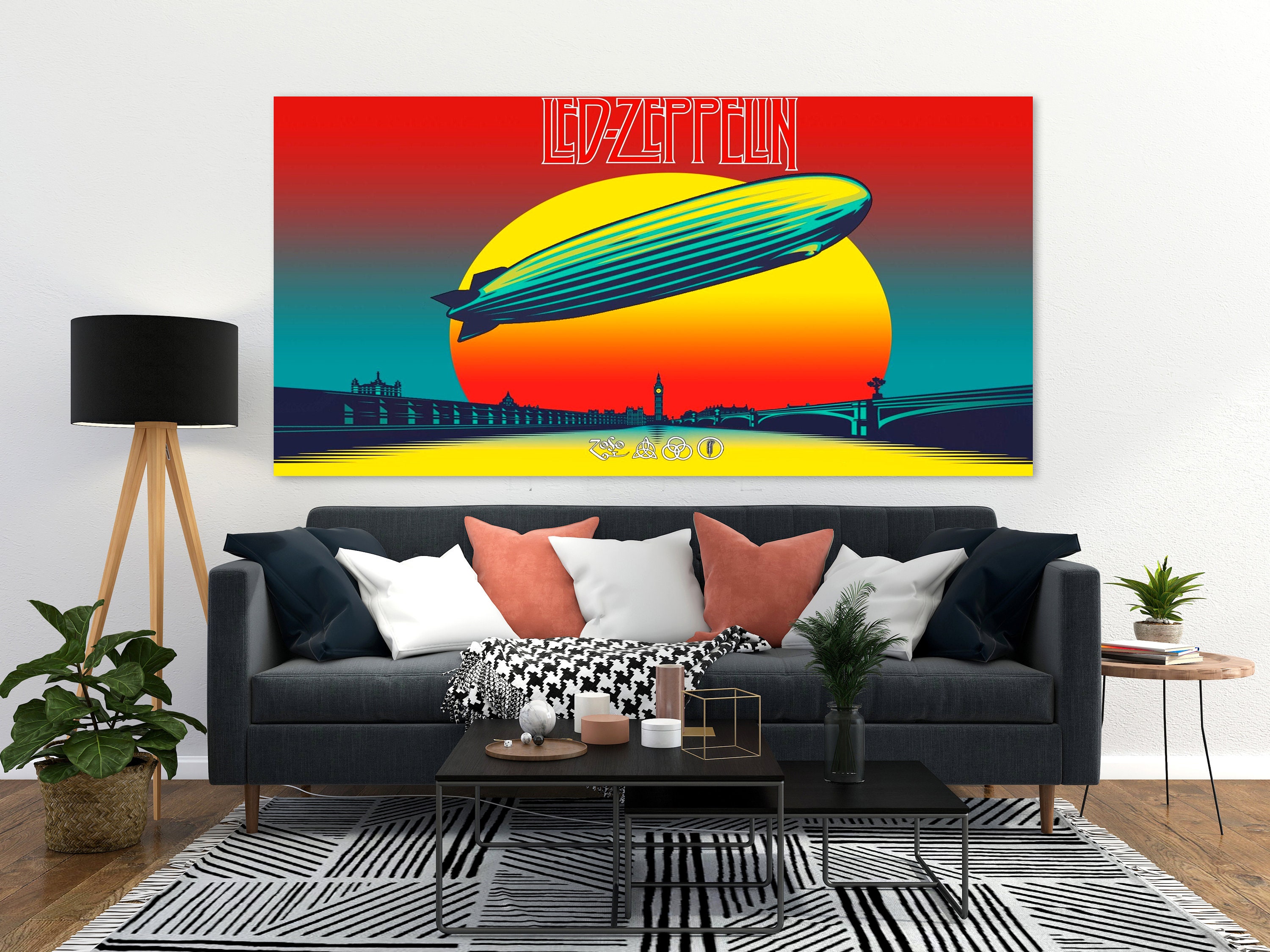 Led Zeppelin Wall Decor, Huge Canvas Art, Iconic Rock Music Canvas Wall ...