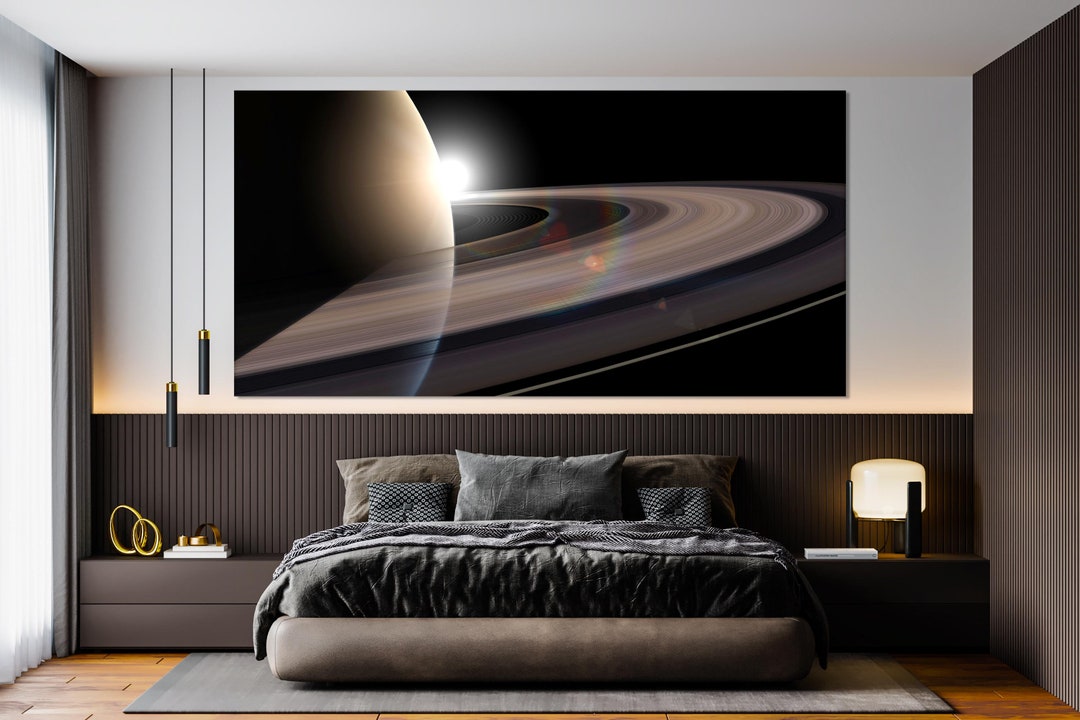 Saturn Planet Wall Decor, Space Canvas, Saturn Canvas Wall Art, Saturn ...