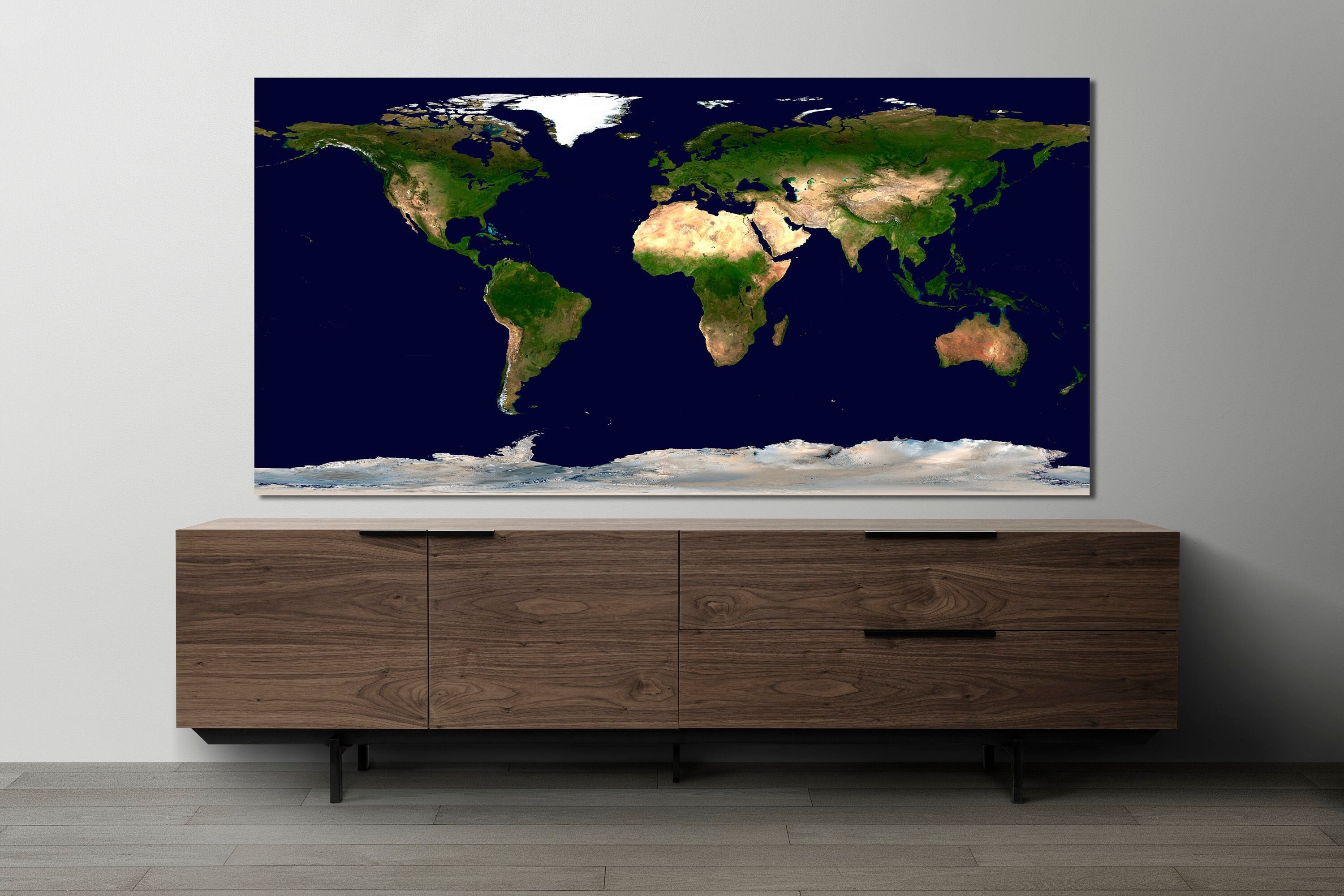 World Map Canvas, NASA World Map Canvas, Huge Canvas Art, the World Map ...
