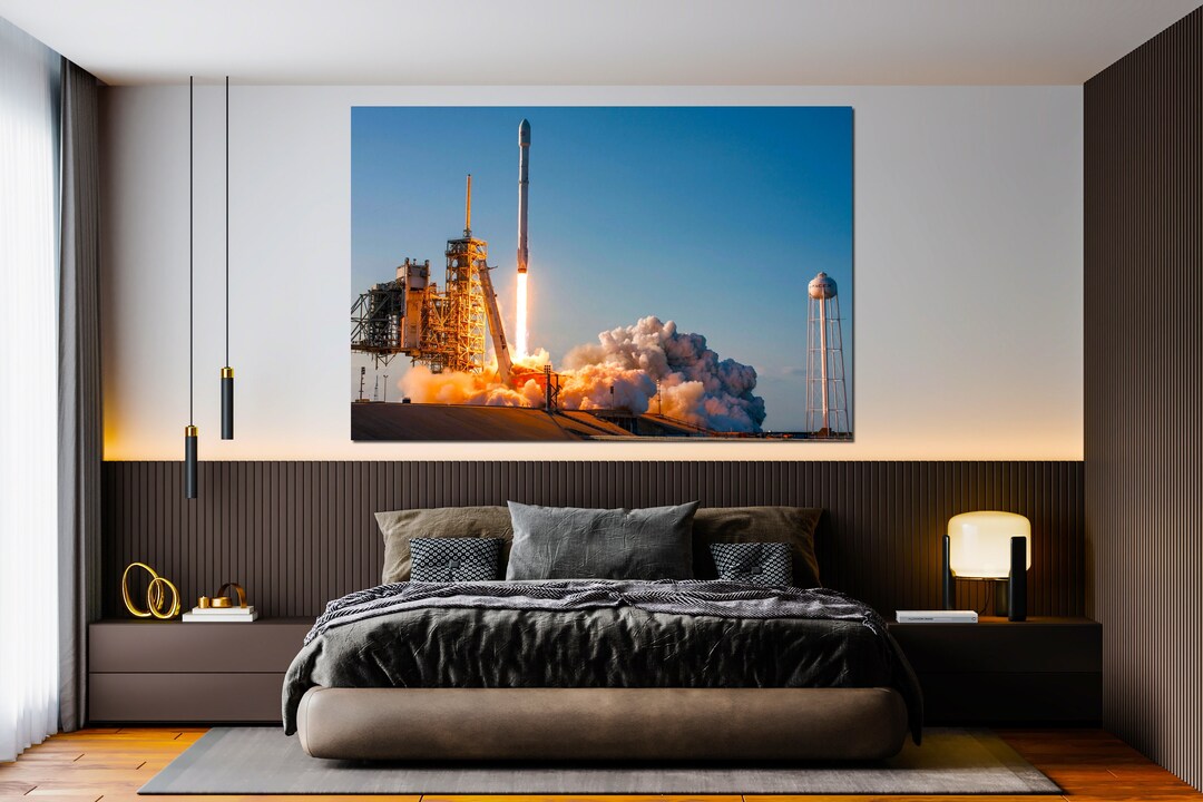Rocket Launches Wall Decor, Huge Canvas Art, Space Rocket Canvas Art ...
