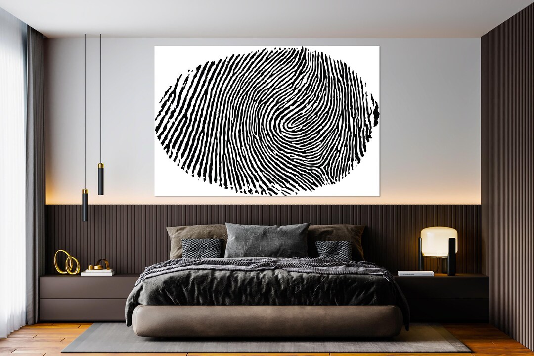 Fingerprint Canvas Wall Decor, Minimalist Canvas Wall Art, Fingerprint ...
