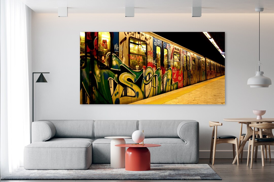 Banksy Wall Art, Train Canvas, Huge Canvas Art, Graffiti Wall Decor ...