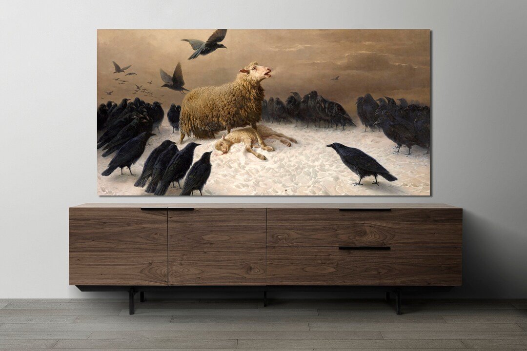 Sheep Wall Decor, Colorful Huge Canvas Art, Albrecht Schenck Wall Art ...