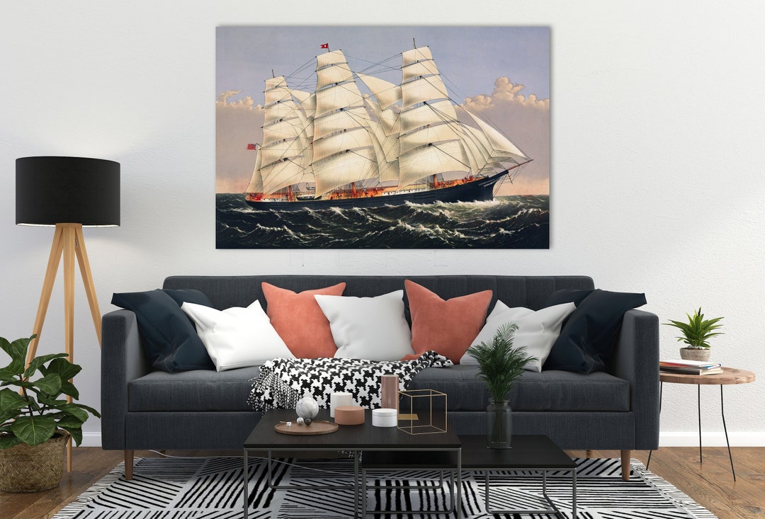 Ship Canvas, Clipper Ship Canvas Wall Art, Large Canvas Print, Sealing ...