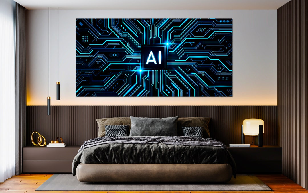 Circuit Board Wall Decor, Huge Canvas Art, Scientific Canvas ...