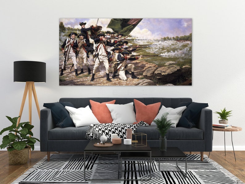 War Wall Decor, Colorful Huge Canvas Art, Battle Wall Art, Original Art ...