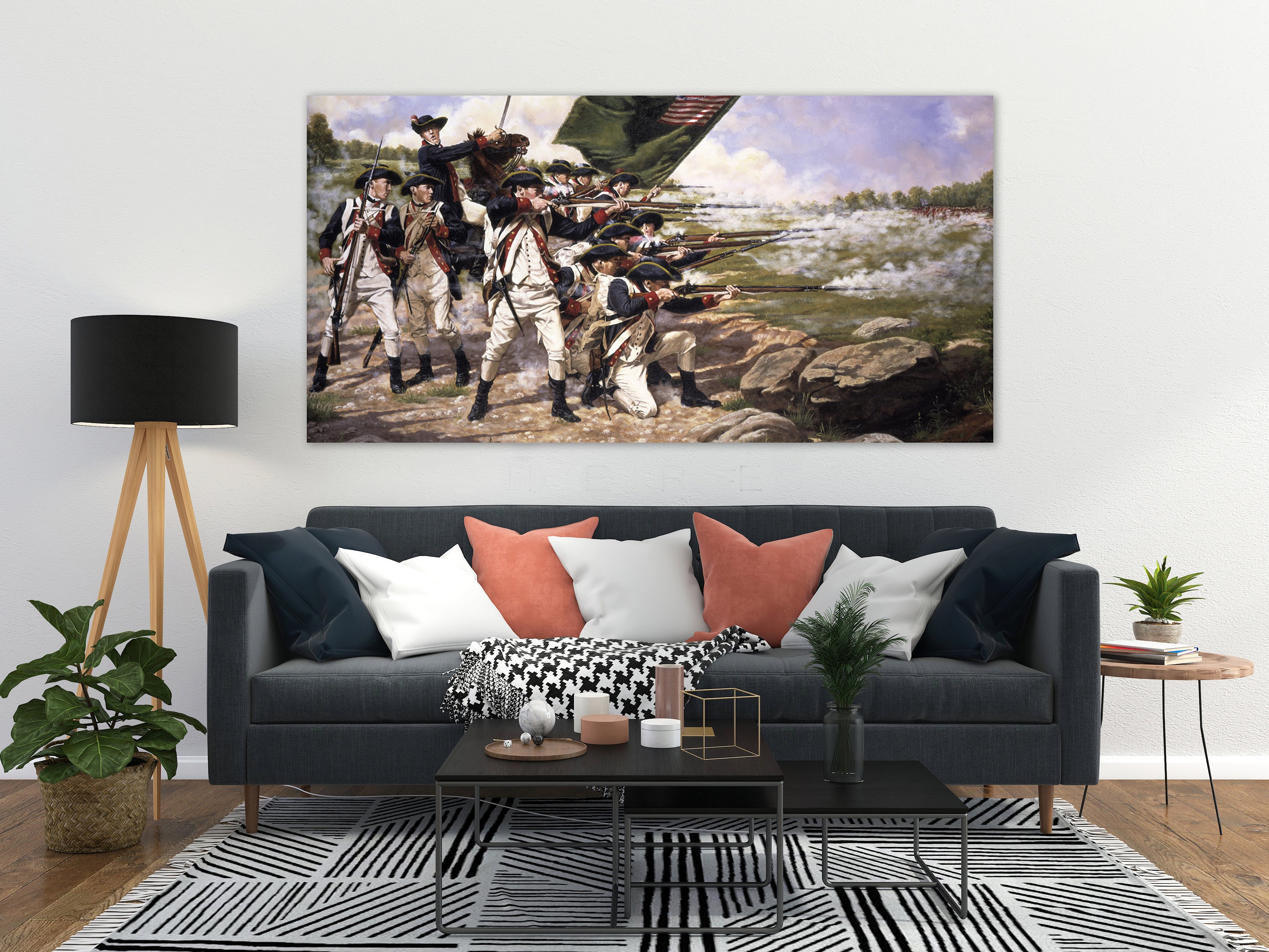 War Wall Decor, Colorful Huge Canvas Art, Battle Wall Art, Original Art ...