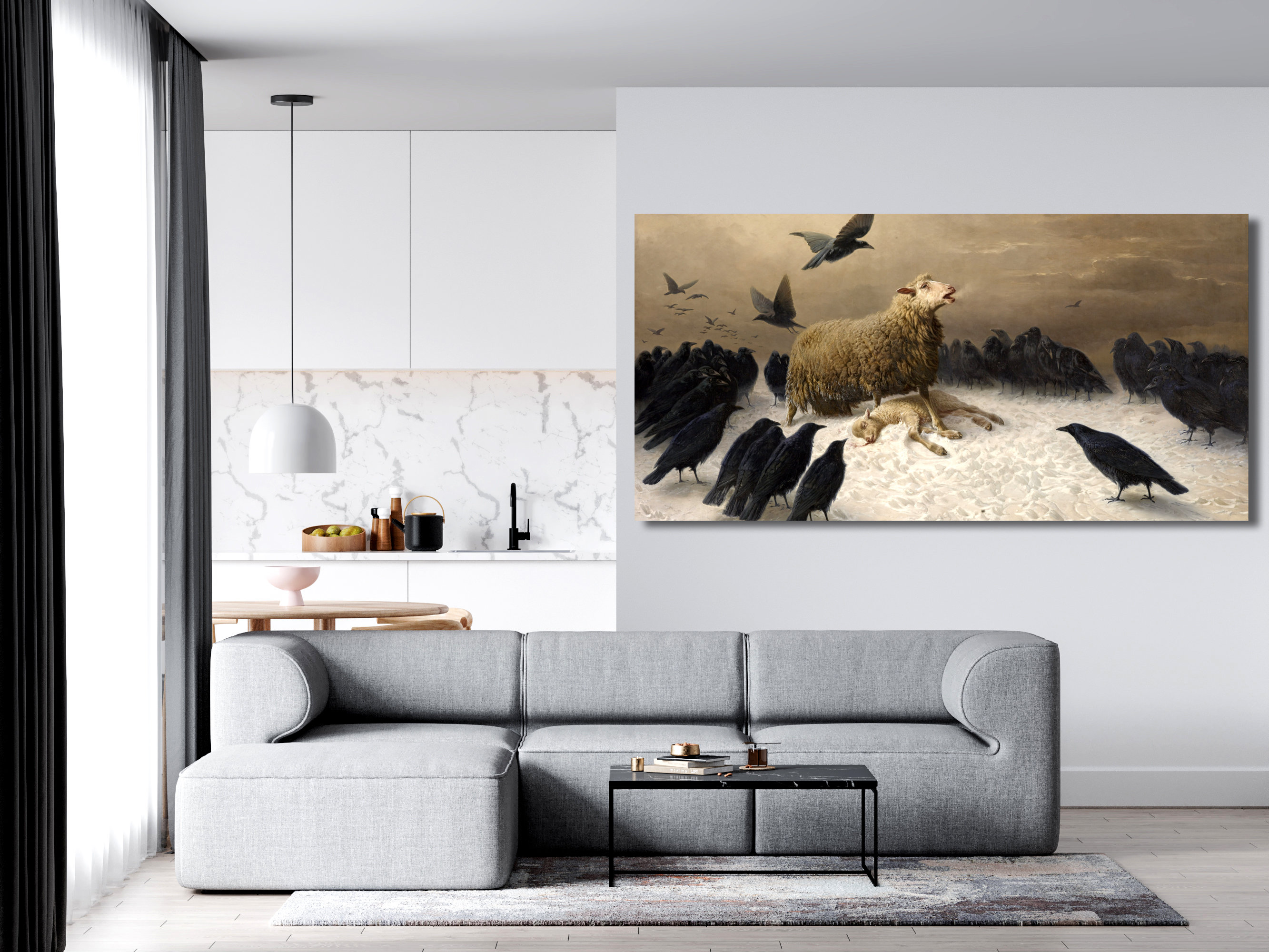 Sheep Wall Decor, Colorful Huge Canvas Art, Albrecht Schenck Wall Art ...