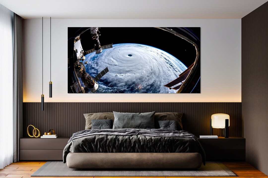 View of International Space Station Wall Decor, Huge Canvas, Space Wall ...