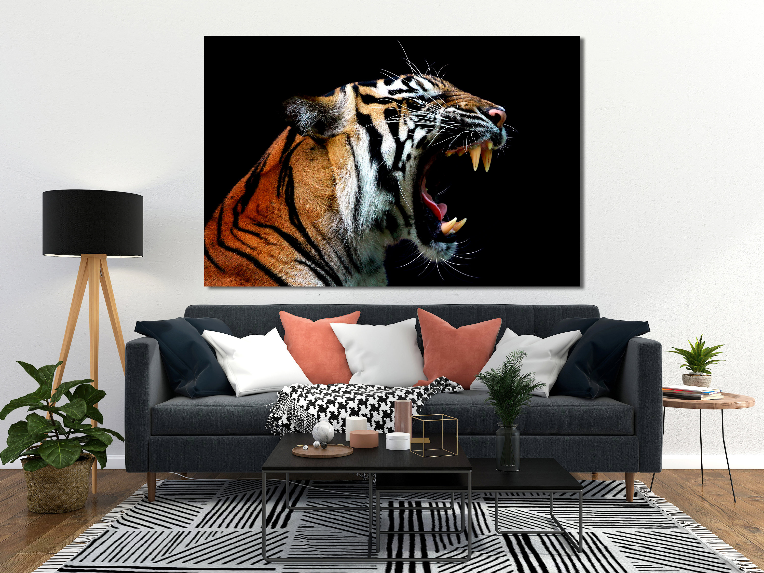 Tiger Canvas, Close up Tiger Canvas Wall Art, Large Canvas Print ...