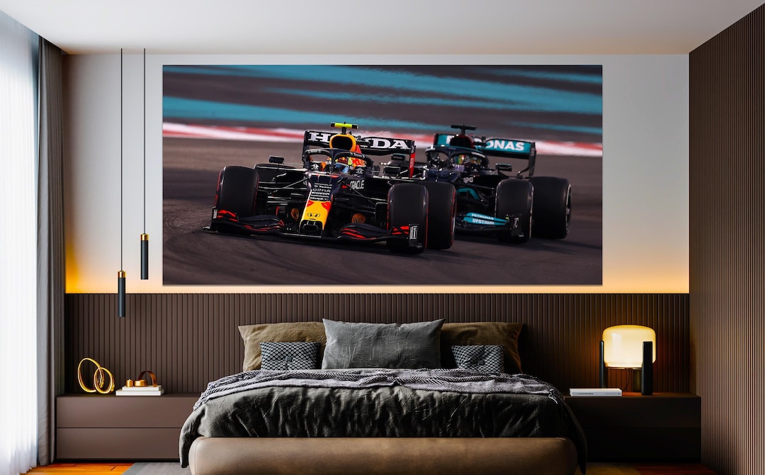 Formula One Wall Decor, Colorful Race Car Huge Canvas Art, Formula 1 ...