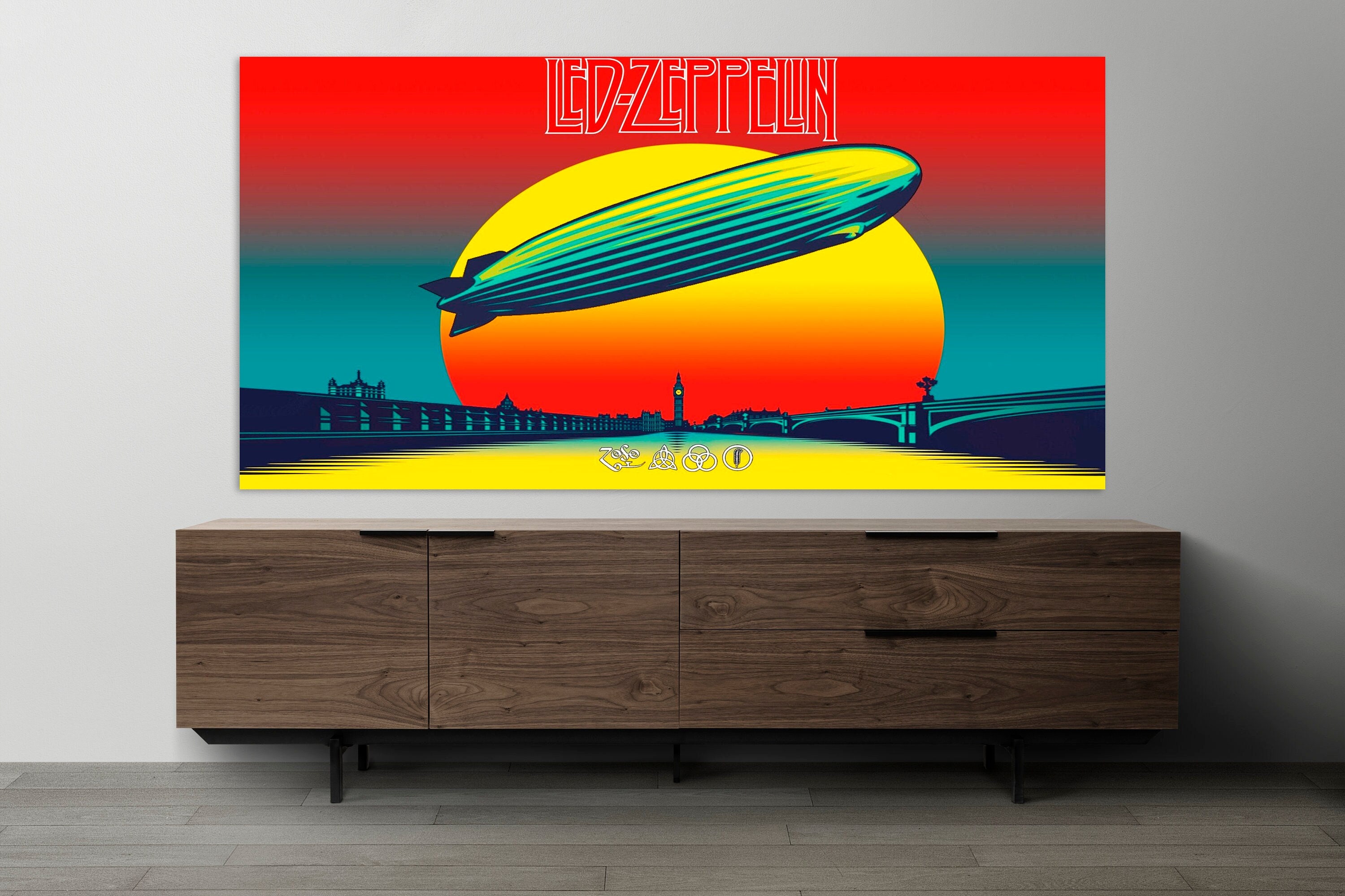 Led Zeppelin Wall Decor, Huge Canvas Art, Iconic Rock Music Canvas Wall ...
