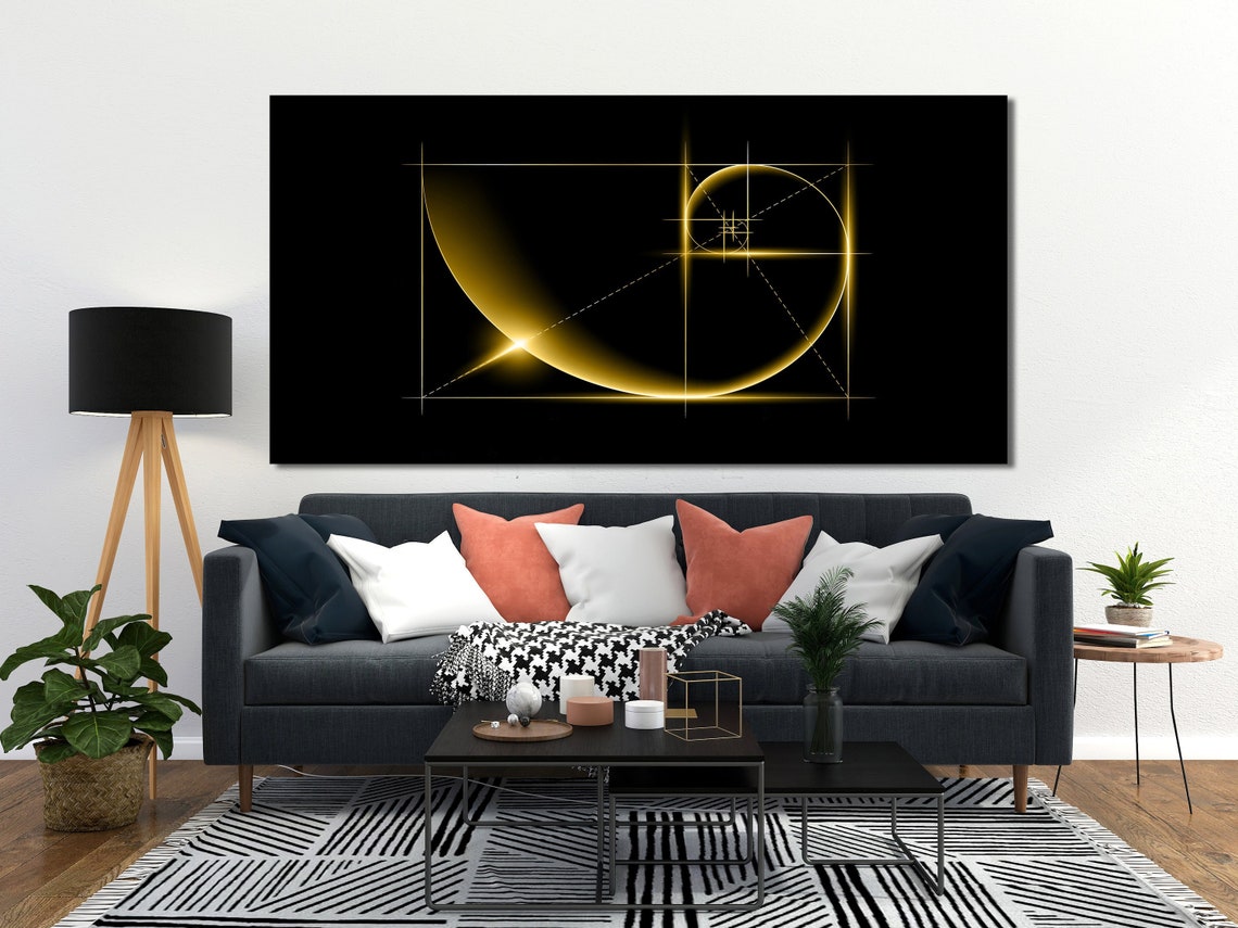 Golden Ratio Wall Art, Huge Canvas Art, Scientific Canvas, Minimalist ...