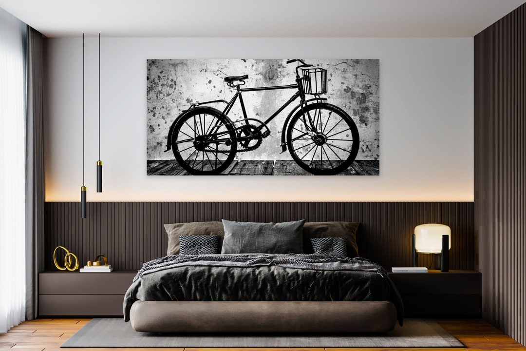 Vintage Bicycle Wall Decor, Huge Canvas Art, Bicycle Wall Art, Classic Bike Canvas, Old Bike ...