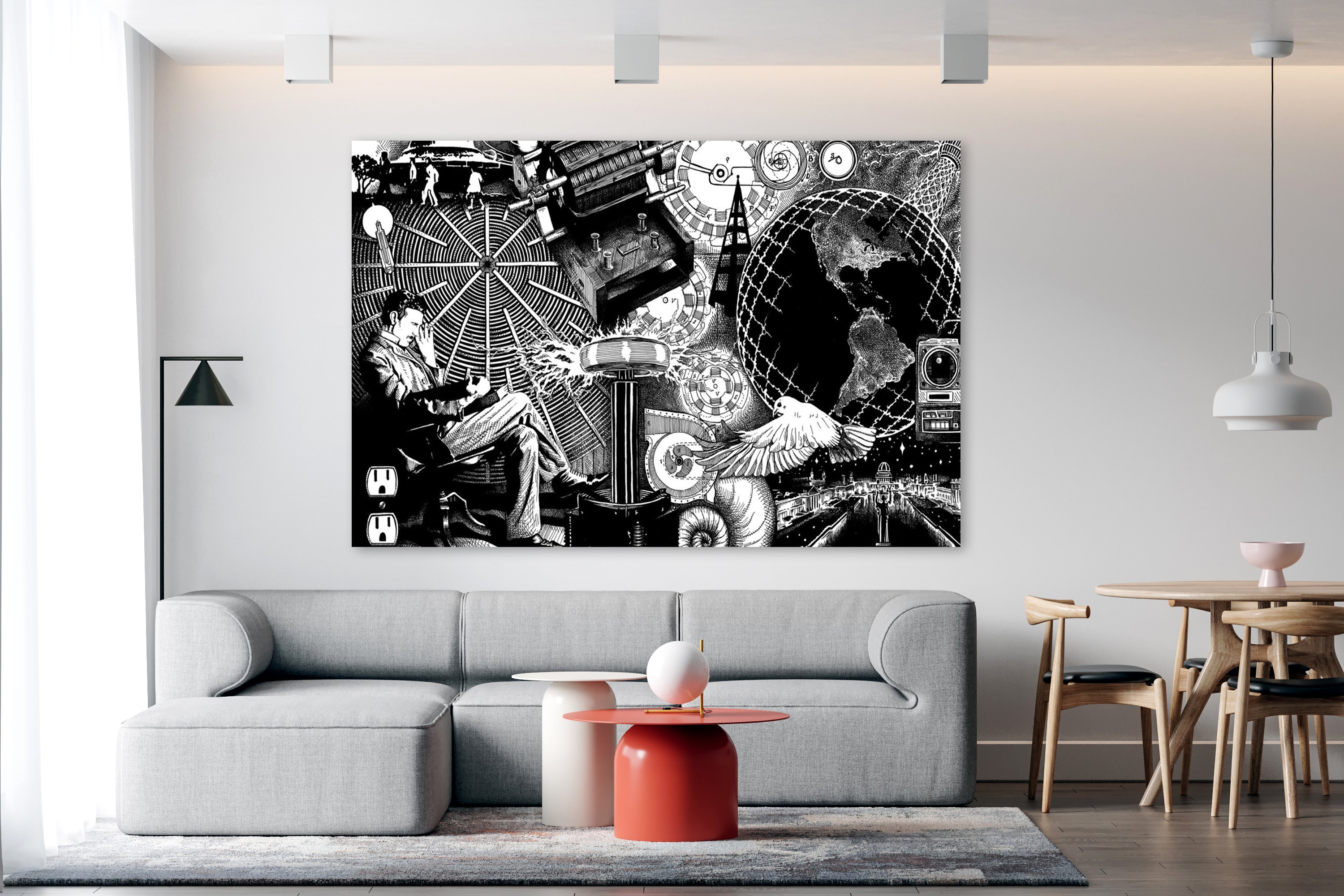 Nikola Tesla Canvas Art Huge Canvas Art Inventor Wall Art - Etsy