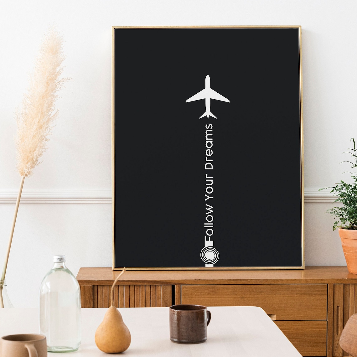 Follow Your Dreams - Airplane Graphic - Digital Print for Motivational ...