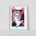 Pop Art Bust With Bold Pink Eyes and Crossed-out Marks - Digital Print ...