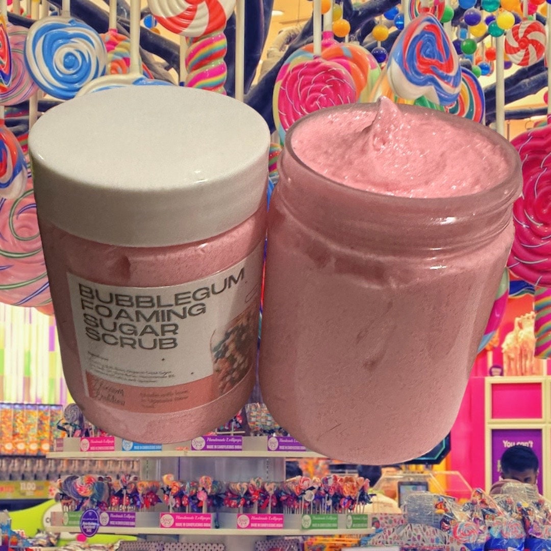 Bubble Gum Foaming Sugar Scrub and Body Wash Pre Shave Scrub Exfoliate ...