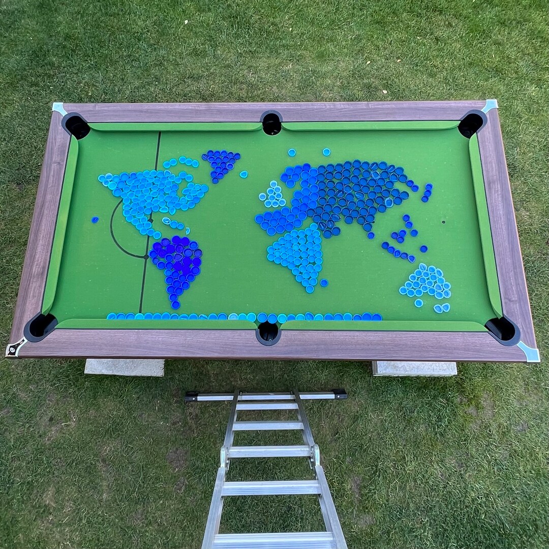 Inverted World Map Mosaic Handmade From Littered and Upcycled - Etsy