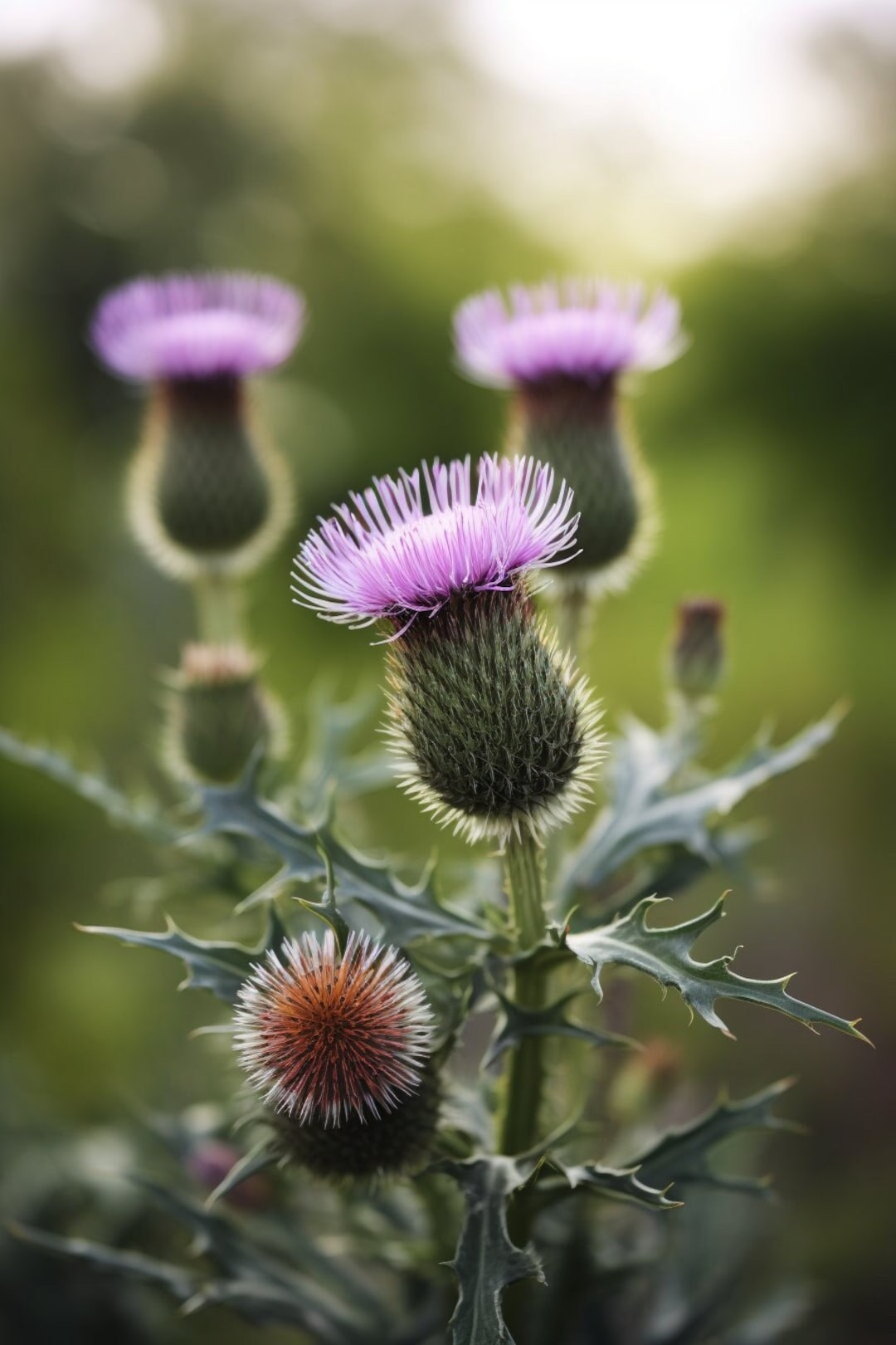 Purple Scottish Thistles Photo Realistic Digital Print for - Etsy New ...