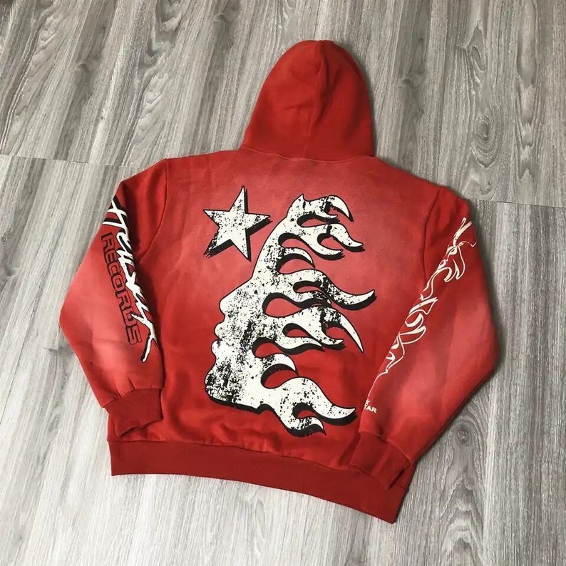 Hell Star Hoodie Red/black Hell Star Hoodie Pullover Hellstar - Etsy