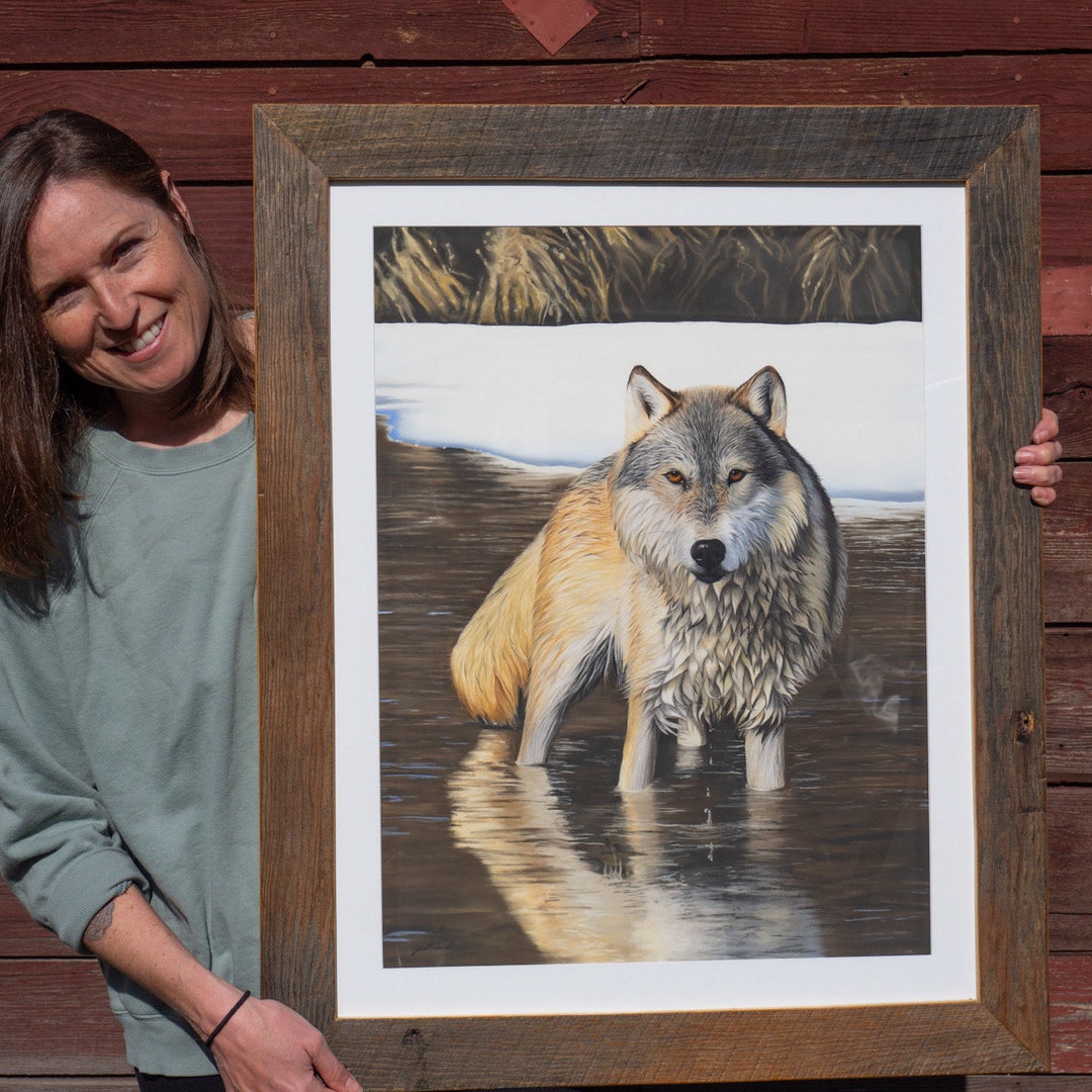 Wolf Pastel Painting / Wolf Original Art / Framed Wolf Painting - Etsy