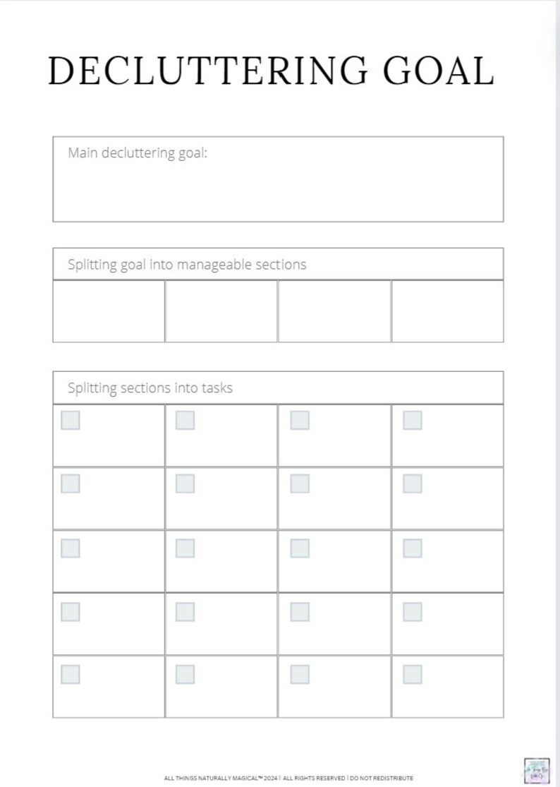 De-cluttering and Cleaning Planner {digital Download} - Etsy