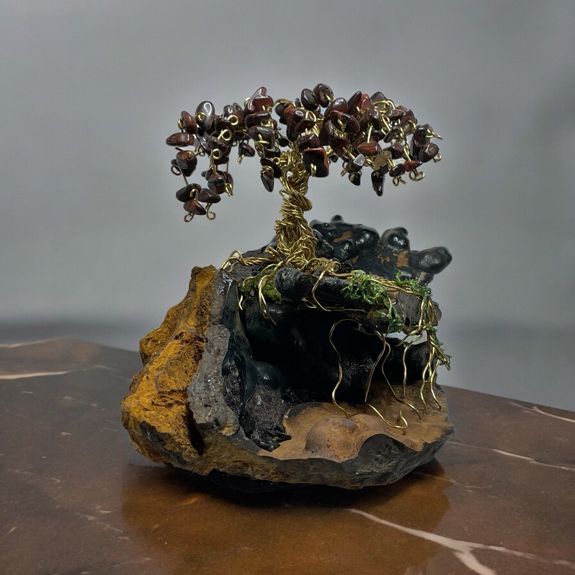 Bonsai Tree of Raw Copper on Iron Ore Slag. - Etsy
