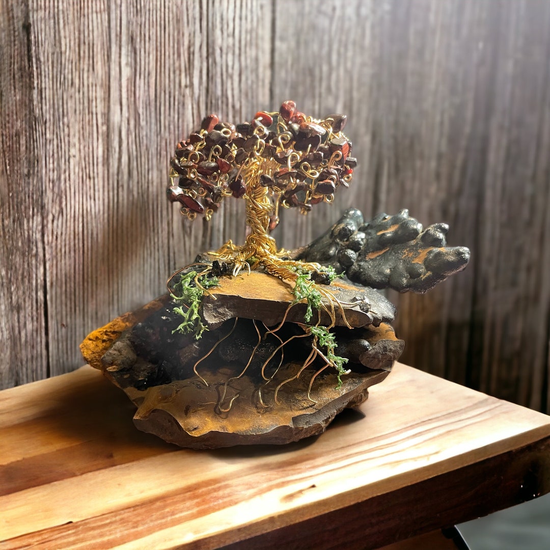 Bonsai Tree of Raw Copper on Iron Ore - Etsy