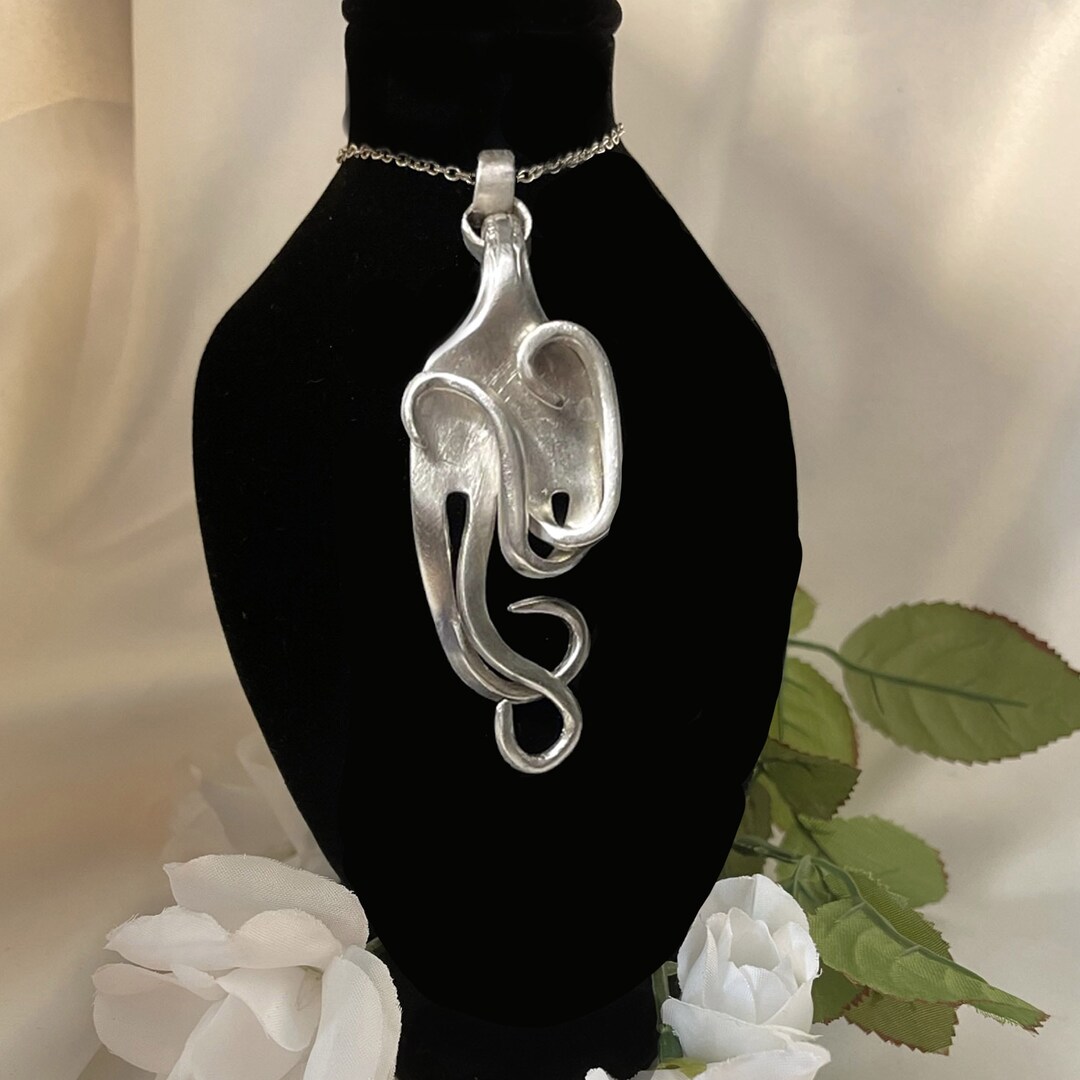 Sterling Silver Fork Pendant Free Form - Etsy