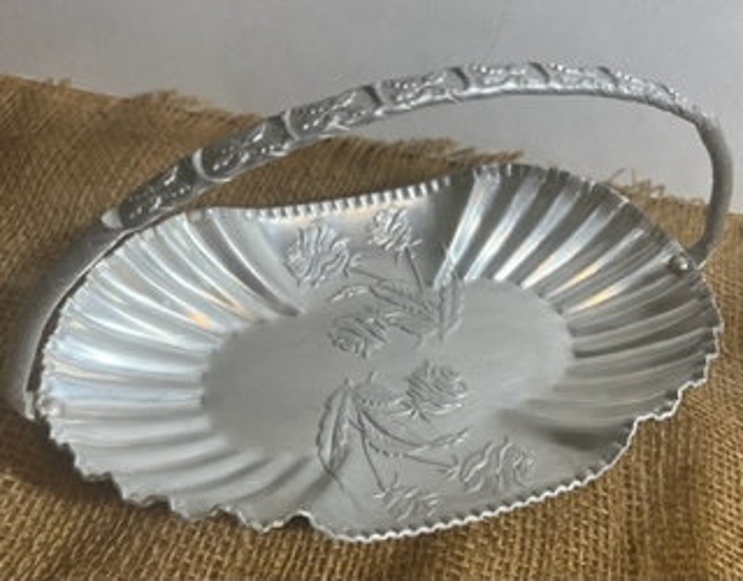 Tray; Aluminum Small Tray With Roses Embossed - Etsy