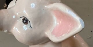 Figurine; Homemade Pink Ceramic Pig - Etsy