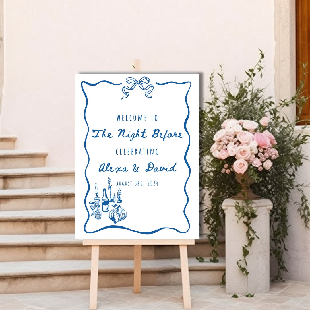Rehearsal Dinner Welcome Sign, Printable Welcome Sign for Dinner Party ...