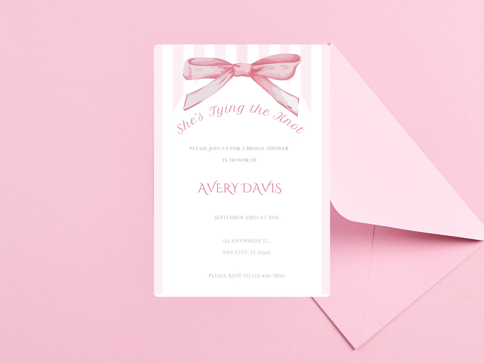 Coquette Bridal Shower, Coquette Invitation, Pink Bow Invite, Bridal ...