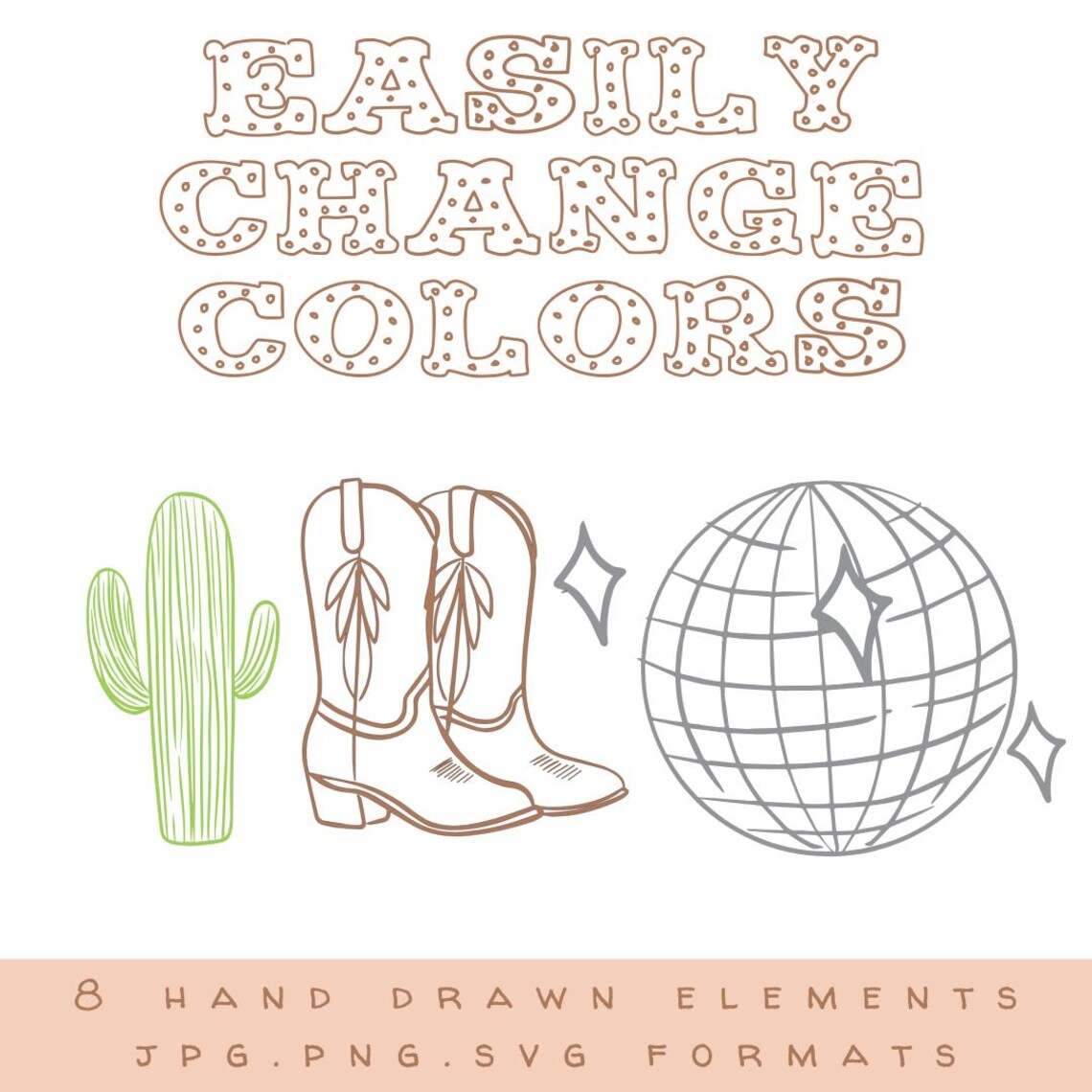 Cowboy Western Hand Drawn Font and Clip Art Bundle, Vintage Wild West ...