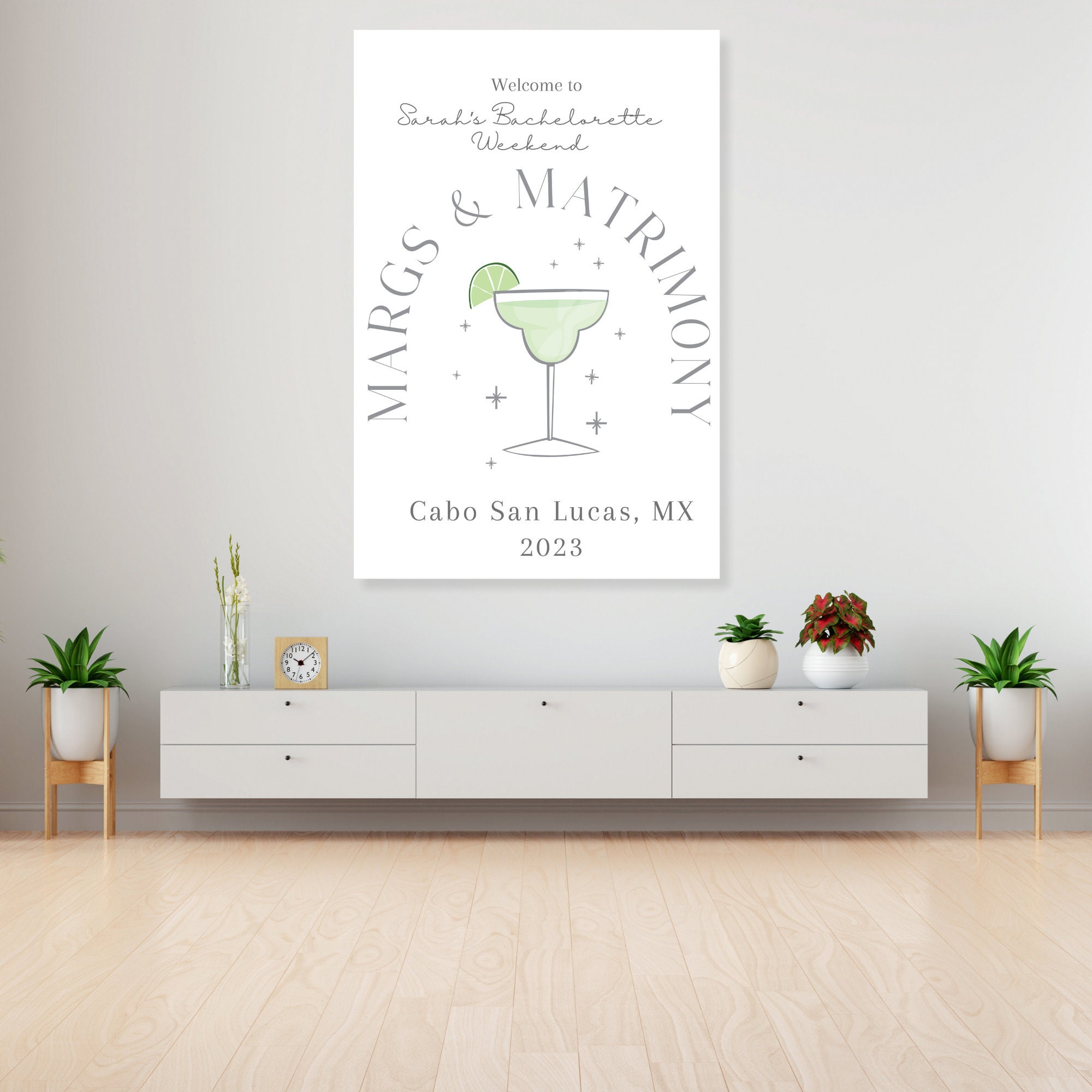 Margs & Matrimony Bridal Shower or Bachelorette Welcome Sign, Printable ...
