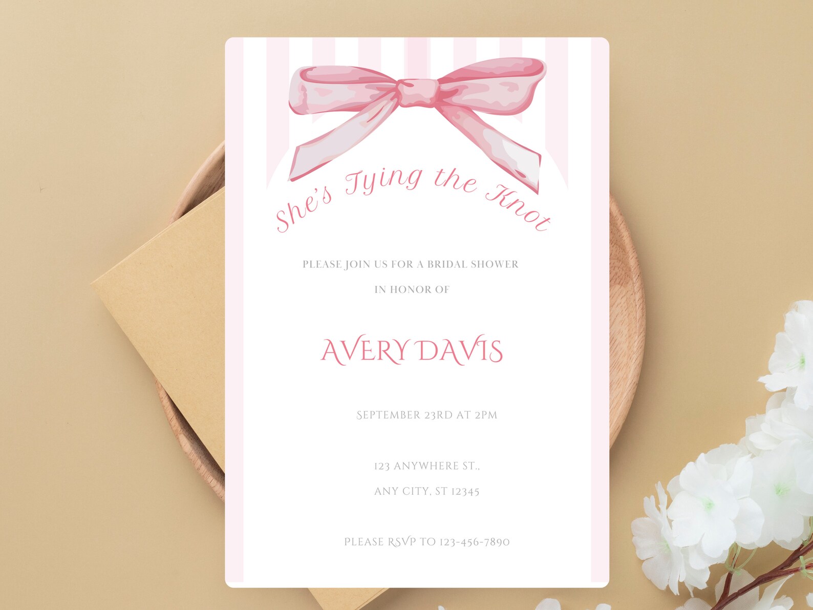Coquette Bridal Shower, Coquette Invitation, Pink Bow Invite, Bridal ...