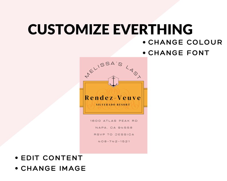 Last Rendez Veuve Bachelorette Invitation and Itinerary and Bottle ...